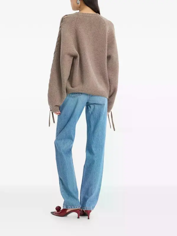 ROTATE BY BIRGER CHRISTENSEN Knit Sweater With Lacing Detail