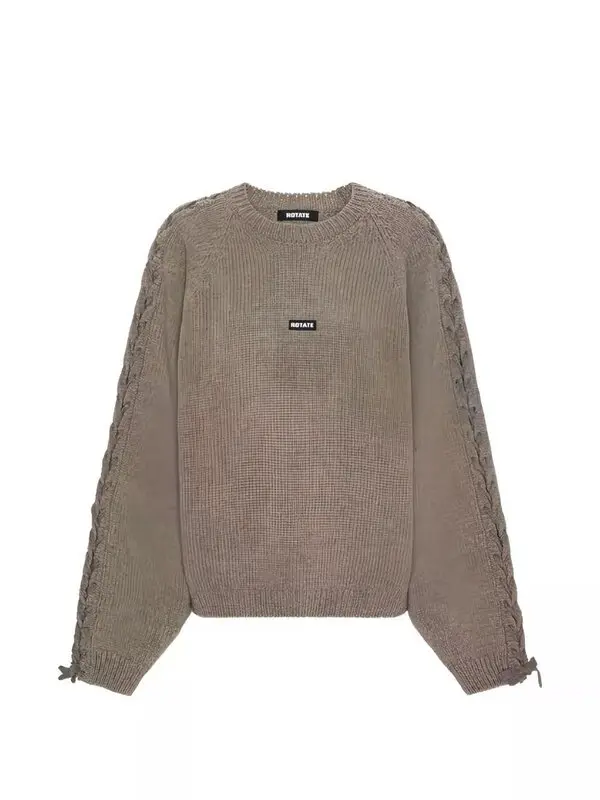 ROTATE BY BIRGER CHRISTENSEN Knit Sweater With Lacing Detail - Brown