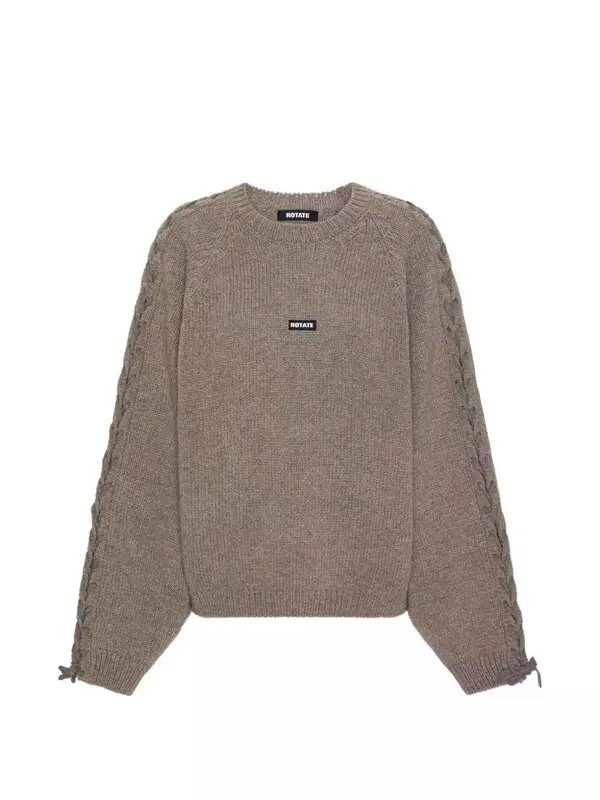 ROTATE BY BIRGER CHRISTENSEN Knit Sweater With Lacing Detail - Brown