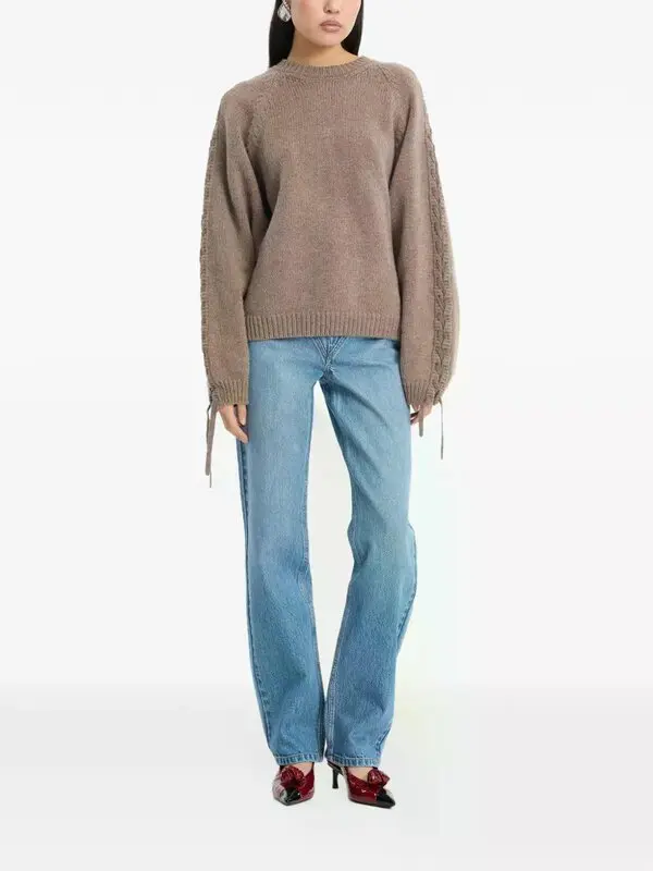 ROTATE BY BIRGER CHRISTENSEN Knit Sweater With Lacing Detail