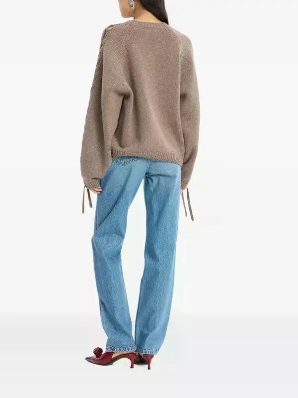 ROTATE BY BIRGER CHRISTENSEN Knit Sweater With Lacing Detail