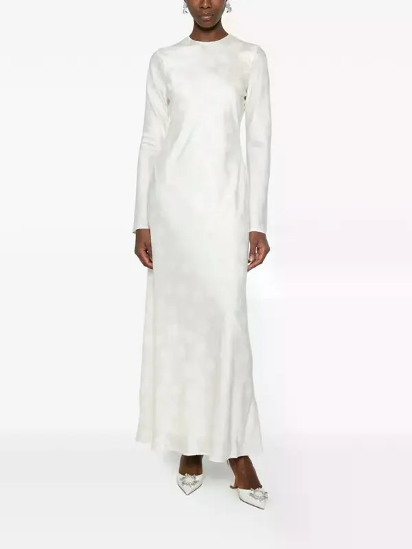 ROTATE BY BIRGER CHRISTENSEN Long-sleeved Bias-cut Dress - Neutrals