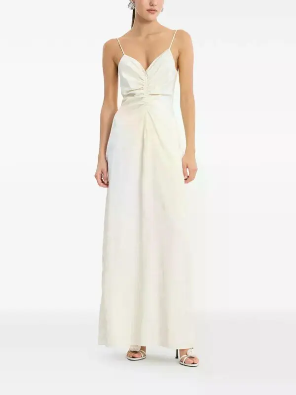ROTATE BY BIRGER CHRISTENSEN Drapey Slip Maxi Dress - Neutrals