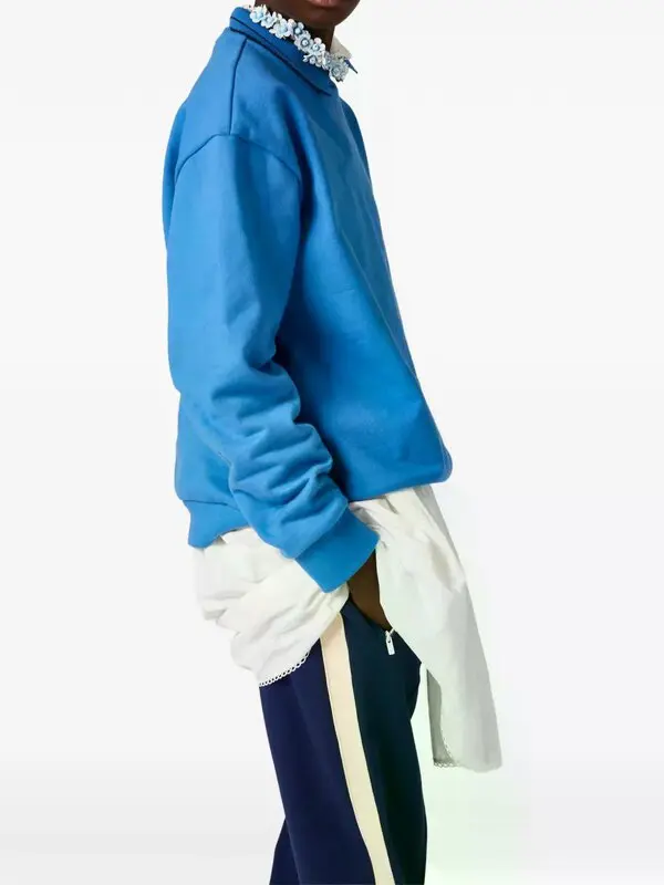 Miu Miu Cotton Fleece Sweatshirt With Contrast Collar