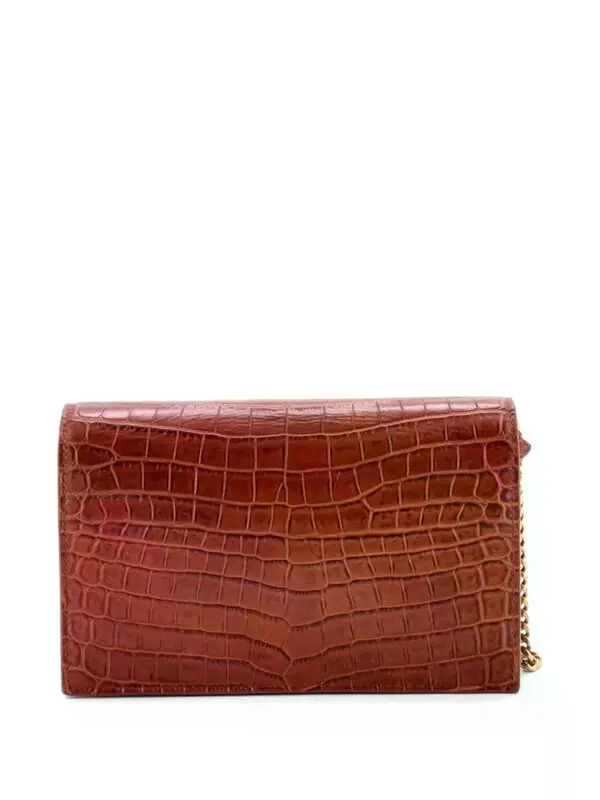 Saint Laurent Monogram Chain Wallet - Brown