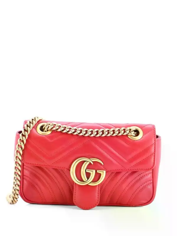 Gucci Matelasse Leather Mini Crossbody Bag - Red
