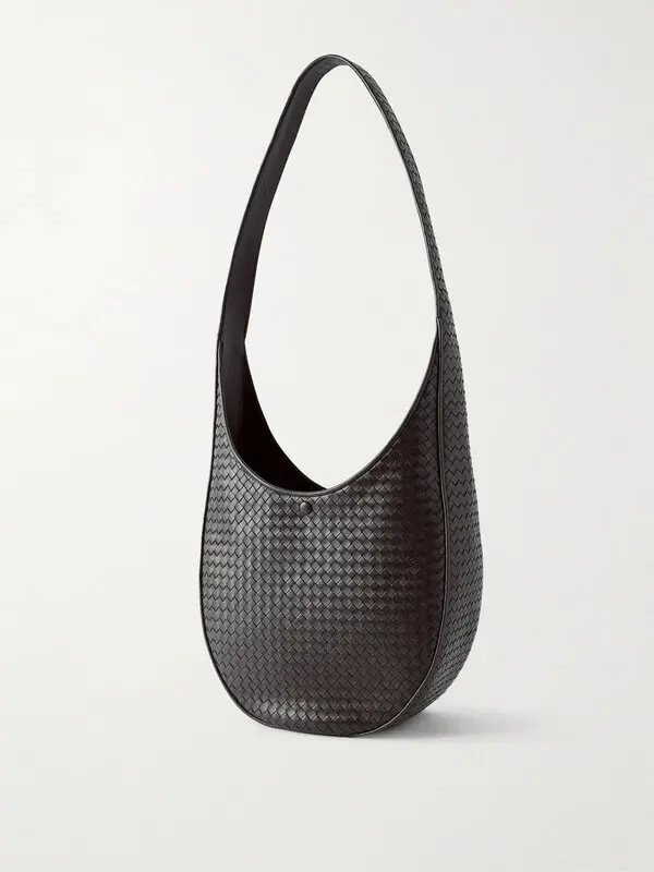 Bottega Veneta Intrecciato Ovetto Leather Shoulder Bag - Brown