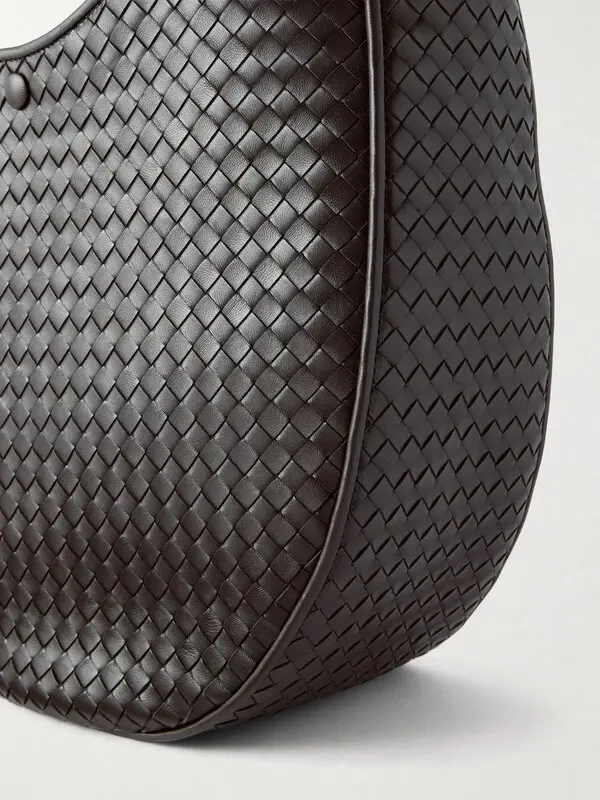 Bottega Veneta Intrecciato Ovetto Leather Shoulder Bag - Brown