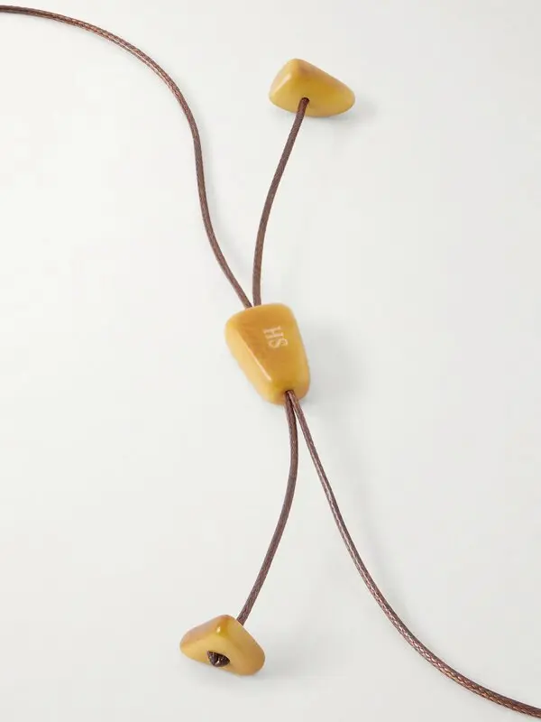 HUNTING SEASON The Loop Beaded Tagua And Leather Necklace
