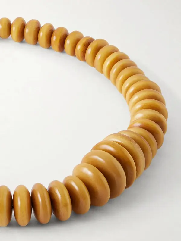 HUNTING SEASON The Loop Beaded Tagua And Leather Necklace