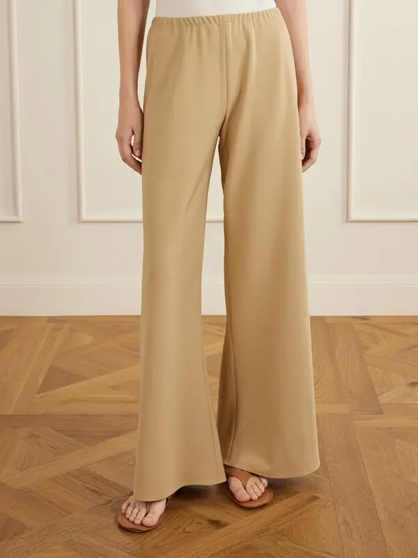 LA LIGNE Colby Recycled Stretch-crepe Wide-leg Pants - Neutrals