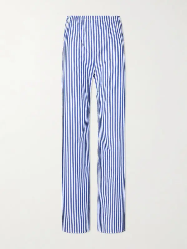 LA LIGNE Striped Cotton Wide-leg Pants
