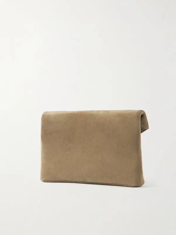 Saint Laurent Cassandre Suede Shoulder Bag - Brown