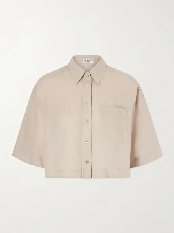 Brunello Cucinelli Cropped Cotton Shirt