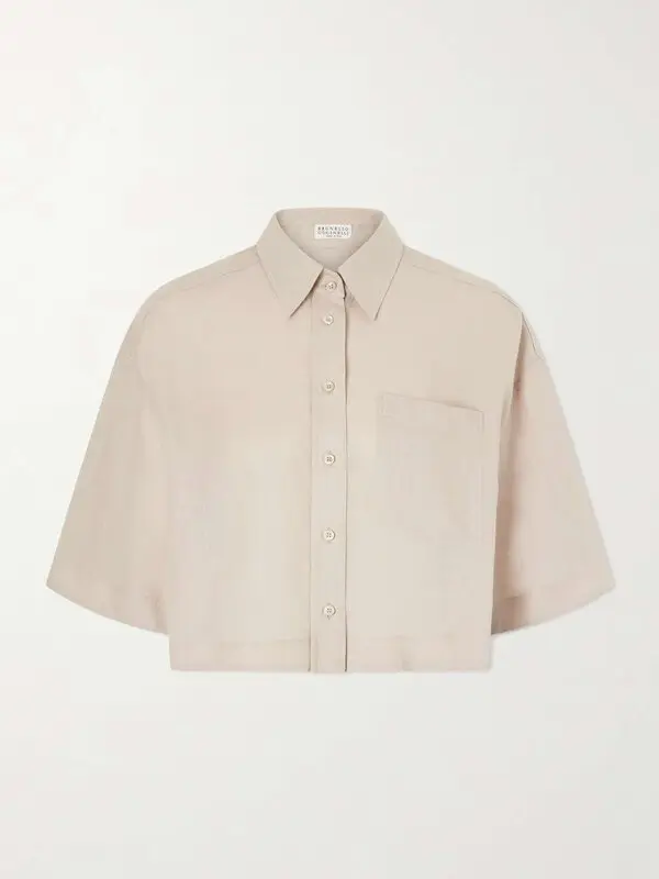 Brunello Cucinelli Cropped Cotton Shirt