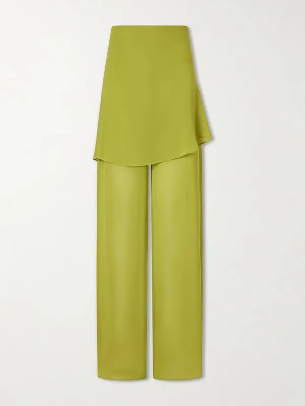 Christopher Esber Mirador Silk Wide-leg Pants - Green