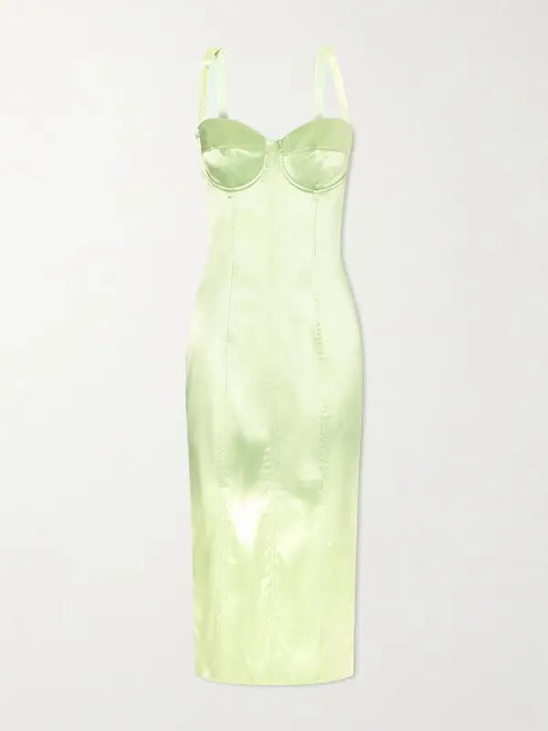 Dolce & Gabbana Satin Bustier Midi Dress