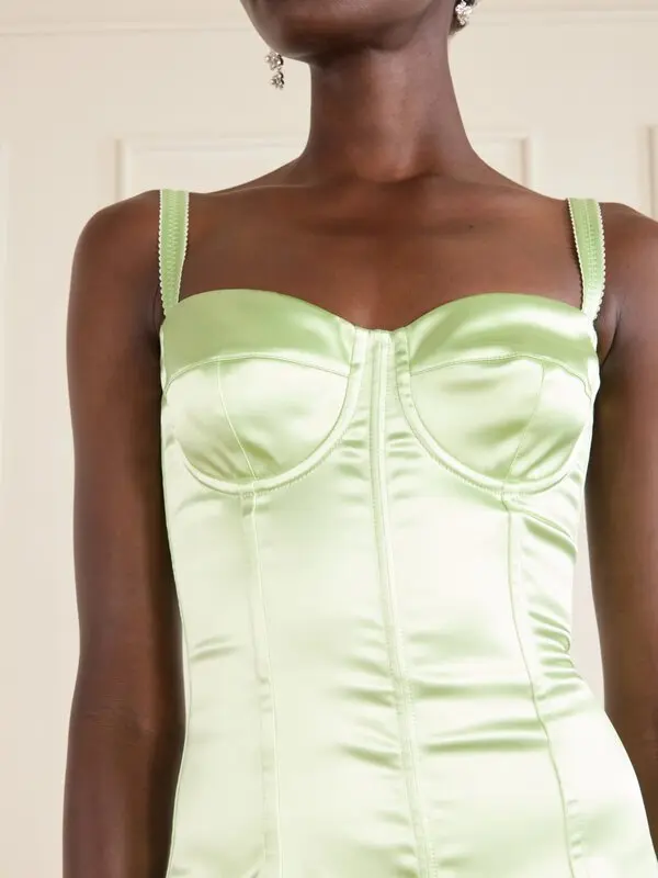 Dolce & Gabbana Satin Bustier Midi Dress