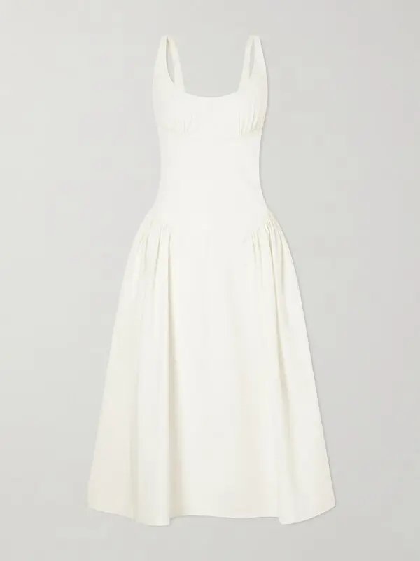 Proenza Schouler White Label Solira Seersucker Midi Dress - Neutrals