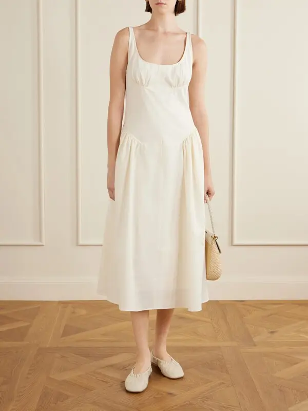 Proenza Schouler White Label Solira Seersucker Midi Dress - Neutrals