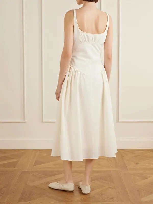 Proenza Schouler White Label Solira Seersucker Midi Dress - Neutrals