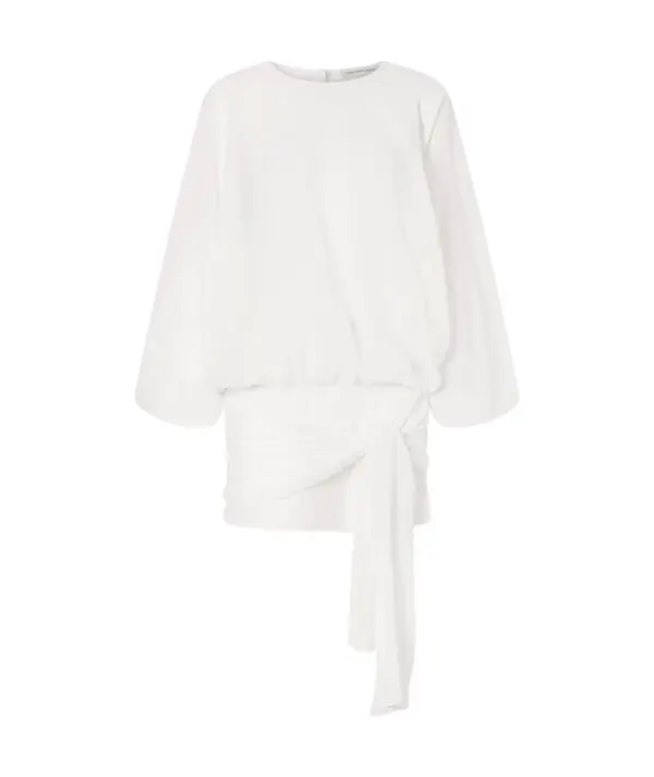 Christopher Esber Porto Gathered Cotton-voile Mini Dress - White