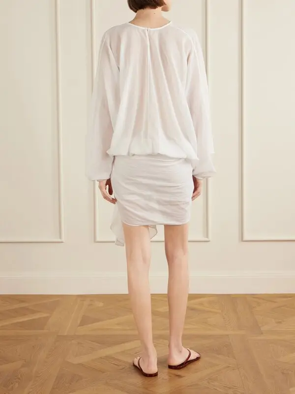 Christopher Esber Porto Gathered Cotton-voile Mini Dress