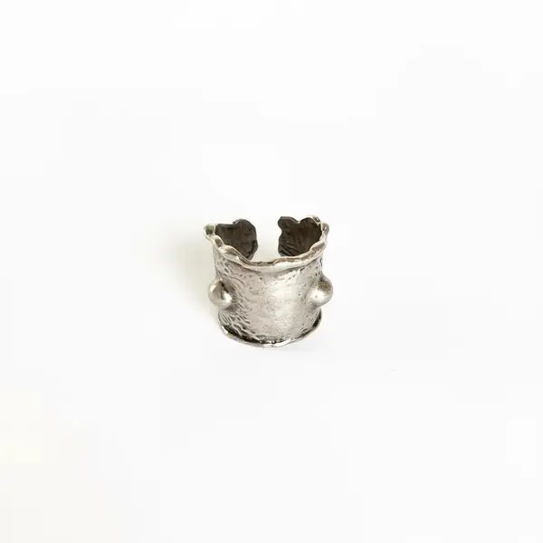 BY VIRGO Neriah Statement Ring With Antique Effect - Silver