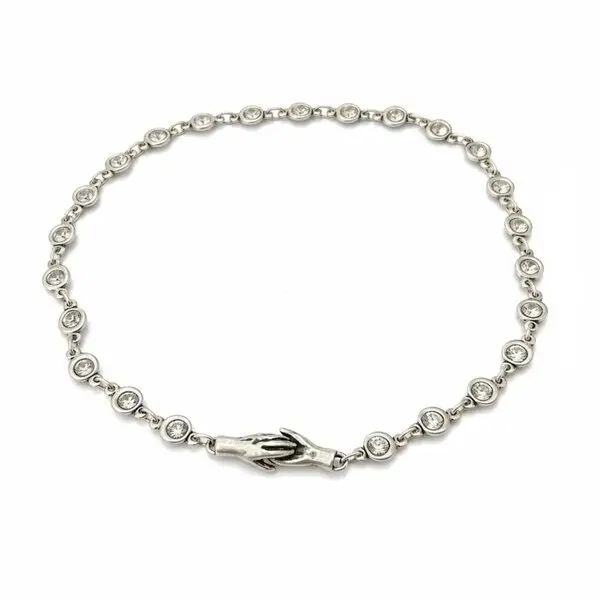 BY VIRGO Roxanne Necklace With Hand Clasp - Silver