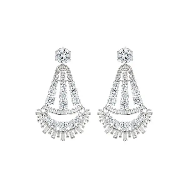 STEPHANIE BROWNE AUSTRALIA Monaco Chandelier Earrings With Crystal And Plating - Silver