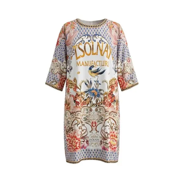 GLAM ON YOU Zsolnay Floral Bird Print T-shirt