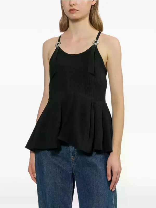 Toga Ribbed Peplum Top