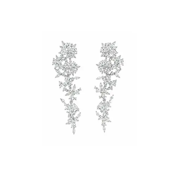 STEPHANIE BROWNE AUSTRALIA Sakura Cascade Drop Earrings With Diamond Cut Cubic Zirconia - Silver
