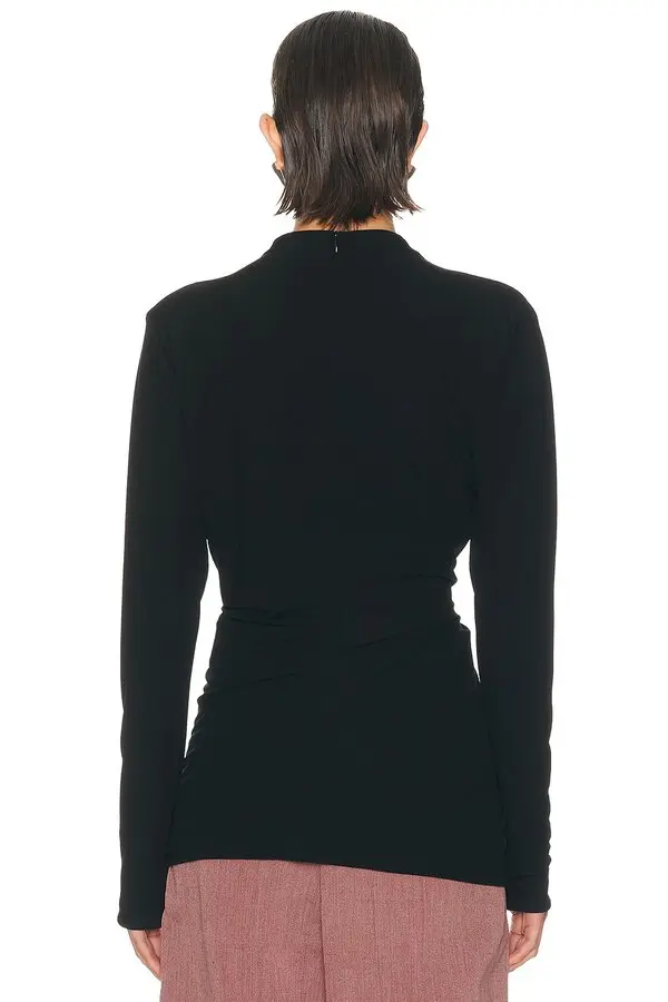 Bottega Veneta Long Sleeve Top With Gold Tone Hardware