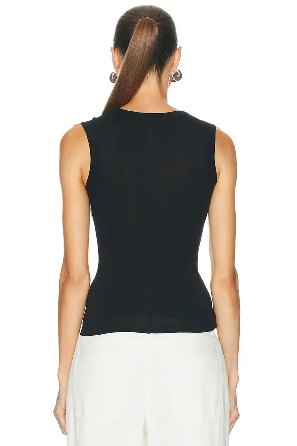 Eterne Fitted Muscle Tank Top - Black