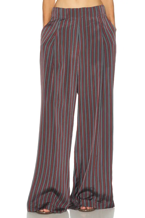 Dries Van Noten Wide Leg Striped Trousers