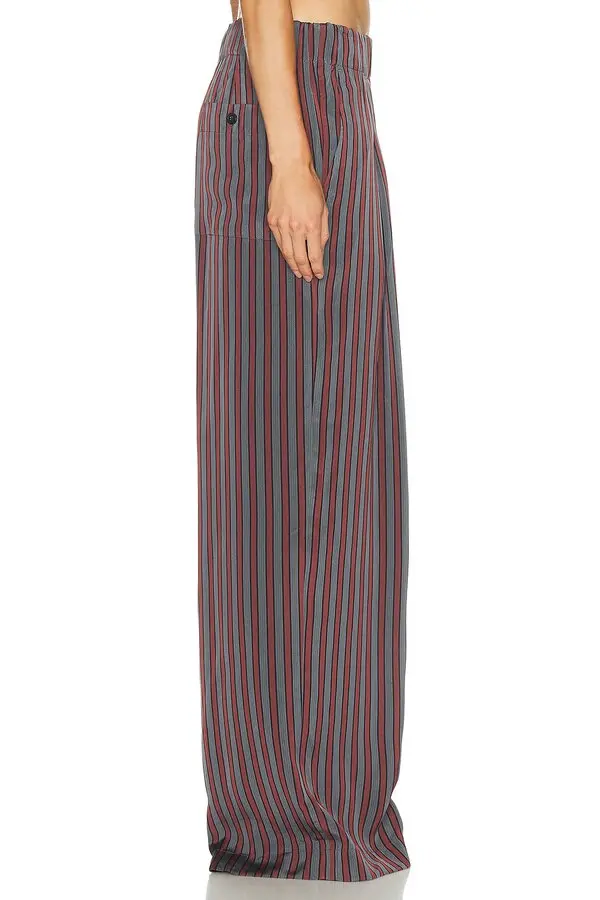 Dries Van Noten Wide Leg Striped Trousers
