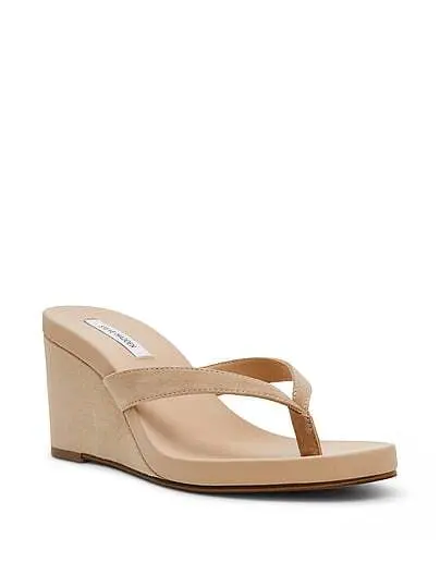 Pink Steve Madden Wedge Sandal - Beige