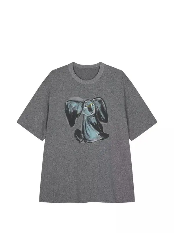 JNBY Animal Print Cotton T-shirt - Grey