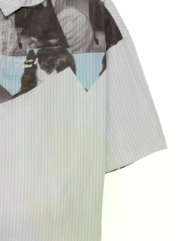 CROQUIS Stripe-pattern Graphic-print Polo Shirt