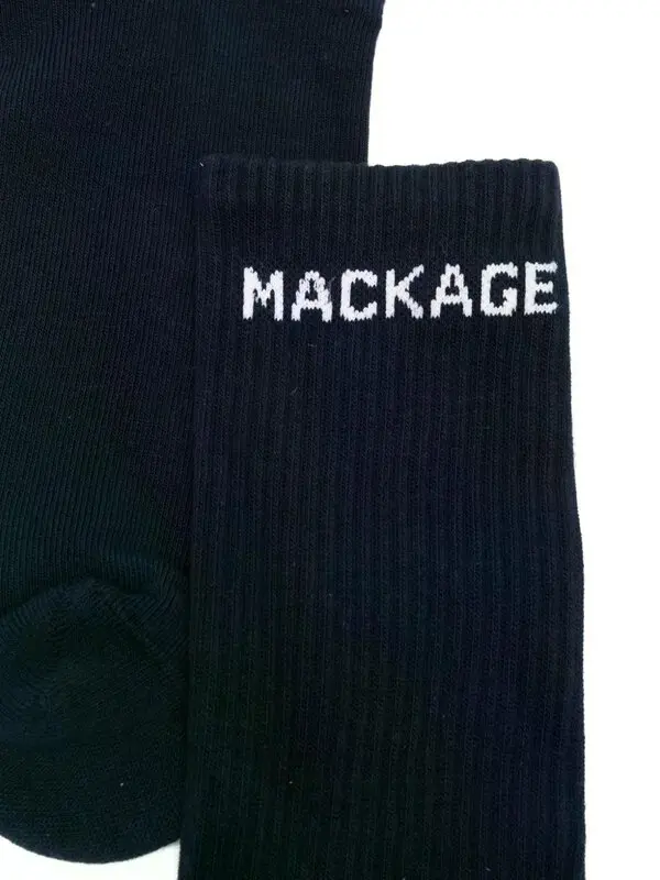 Mackage Logo-knit Ribbed Socks