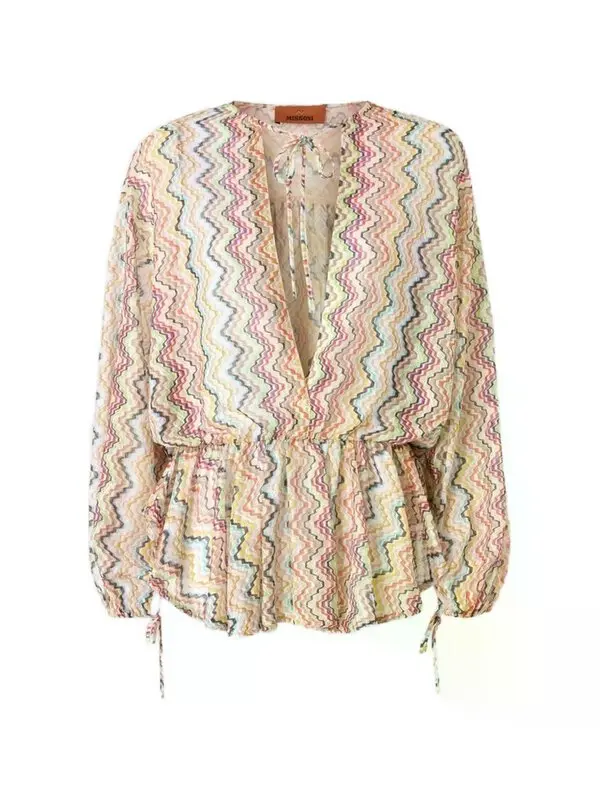 Missoni Chevron Patterned Beach Cover-up - Neutrals
