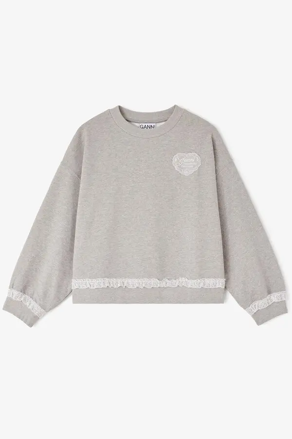 GANNI Lace Trimmed Sweatshirt
