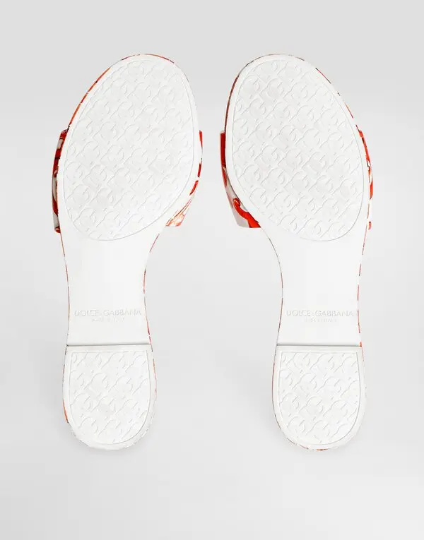 Dolce & Gabbana Majolica Print Rubber Slides - Multicolor