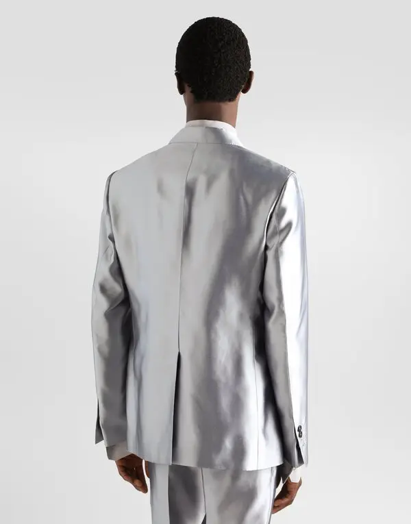 Dolce & Gabbana Sicilia Light Double-breasted Silk Shantung Jacket