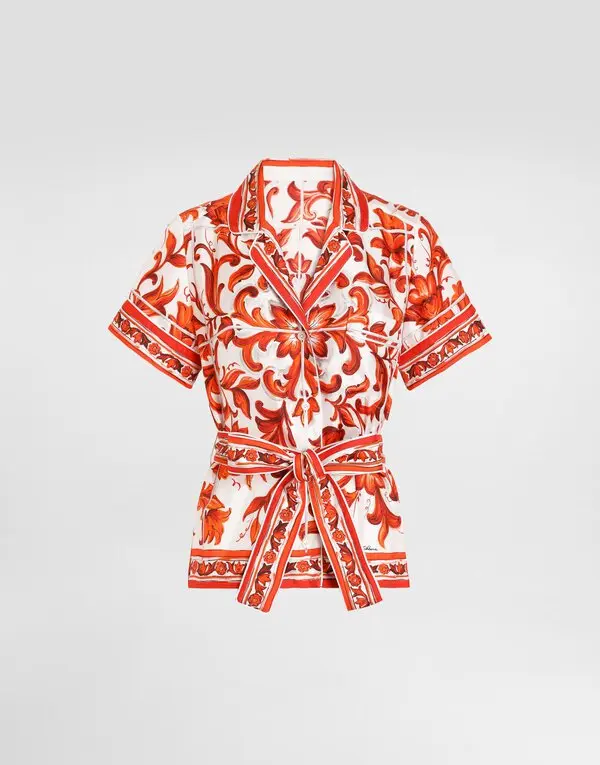 Dolce & Gabbana Majolica-print Silk Shirt