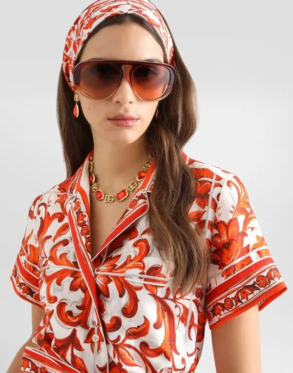 Dolce & Gabbana Majolica-print Silk Shirt