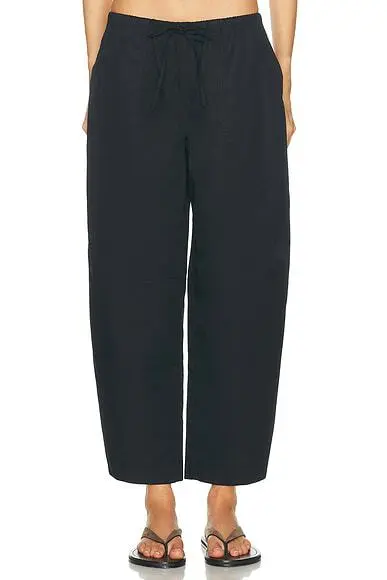 EAVES Lana Cropped Barrel Leg Pant - Black