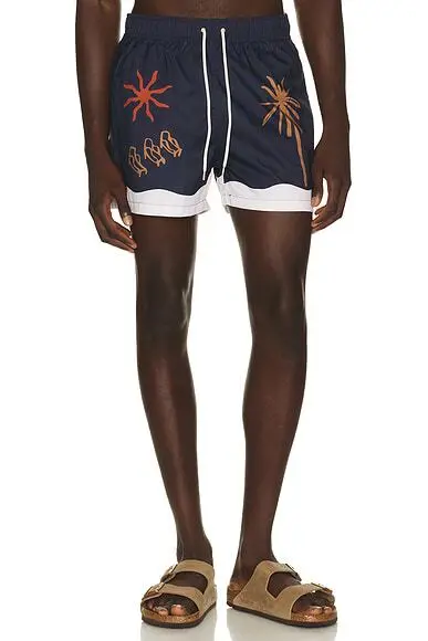 EDMMOND STUDIOS Resort Swim Shorts - Plain Navy