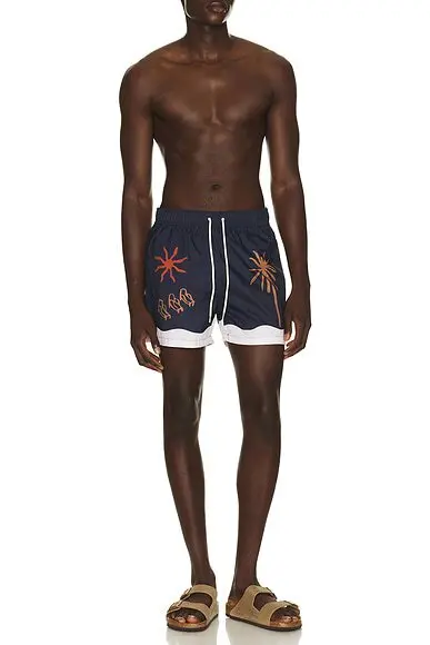 EDMMOND STUDIOS Resort Swim Shorts - Plain Navy